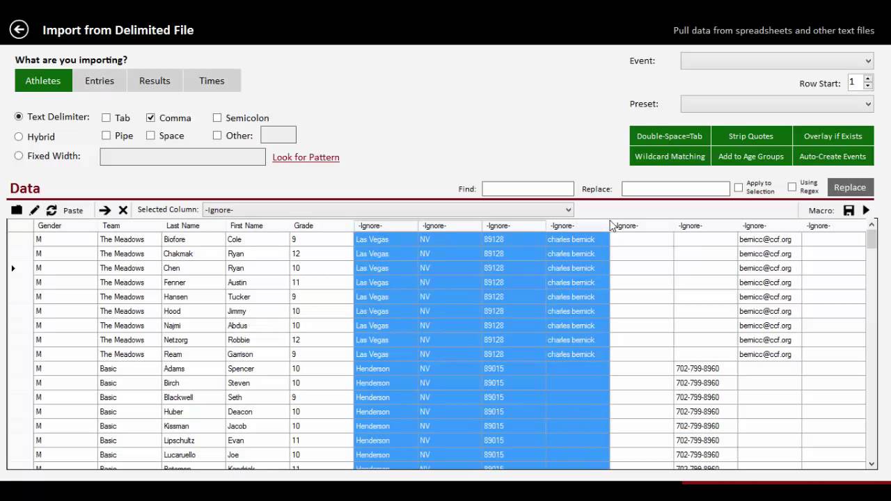 Downloading Athletic.net XC Entries to RaceTab - YouTube