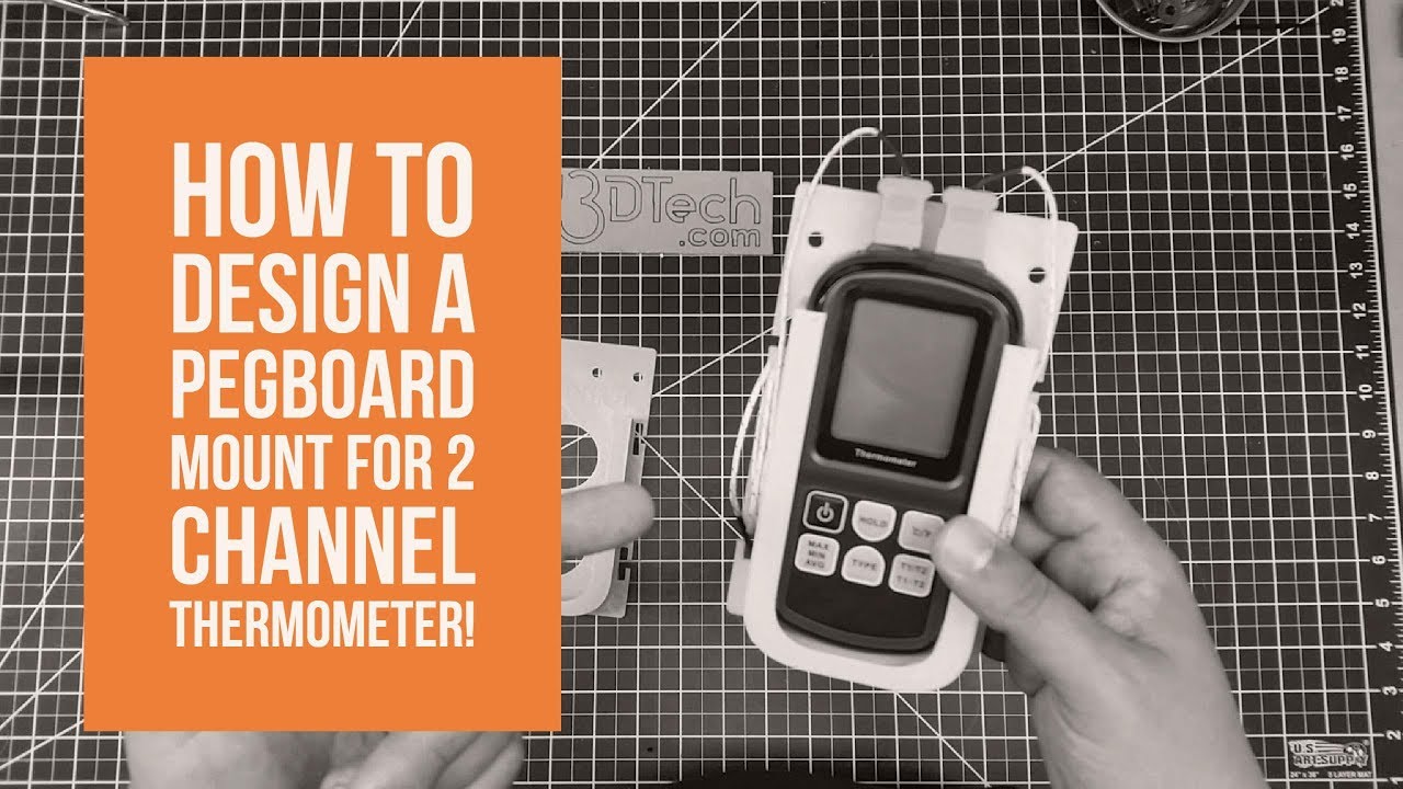 3D Printed Projects - Pegboard Holder for 2 Channel Thermometer! - YouTube