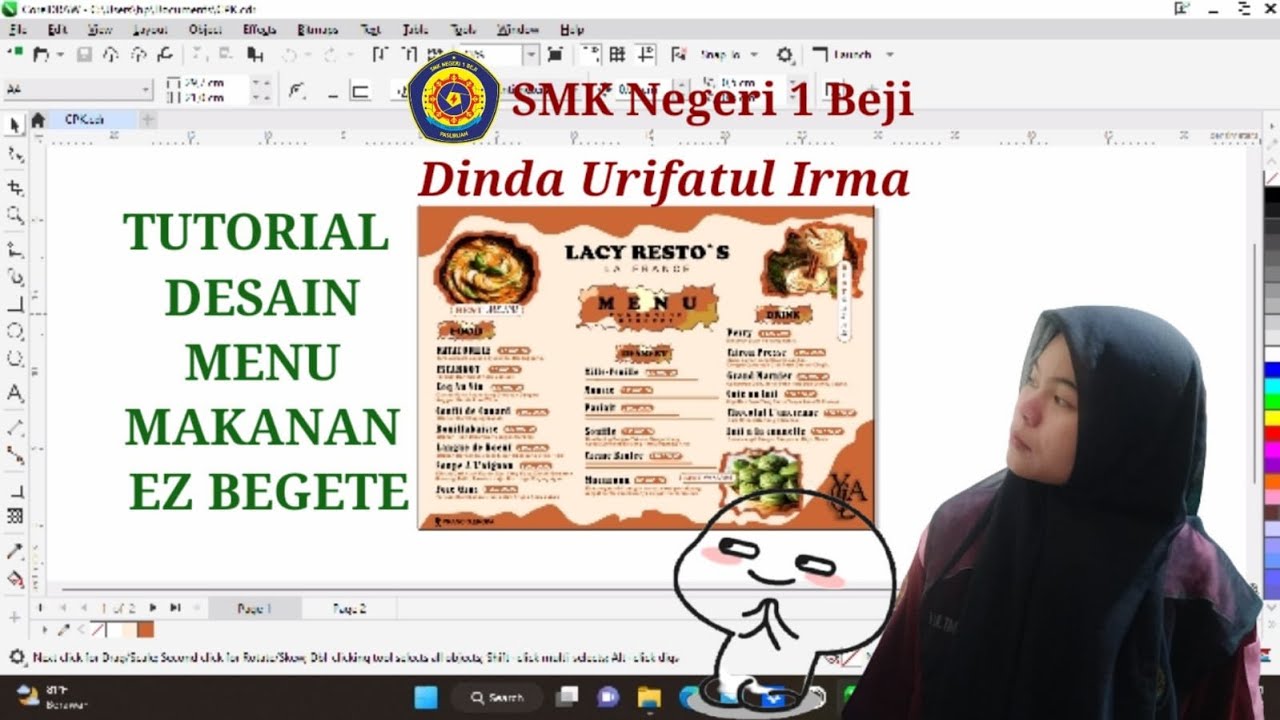 TUTORIAL DESAIN MENU MAKANAN COREL DRAW 2021 ( DINDA URIFATUL IRMA ...