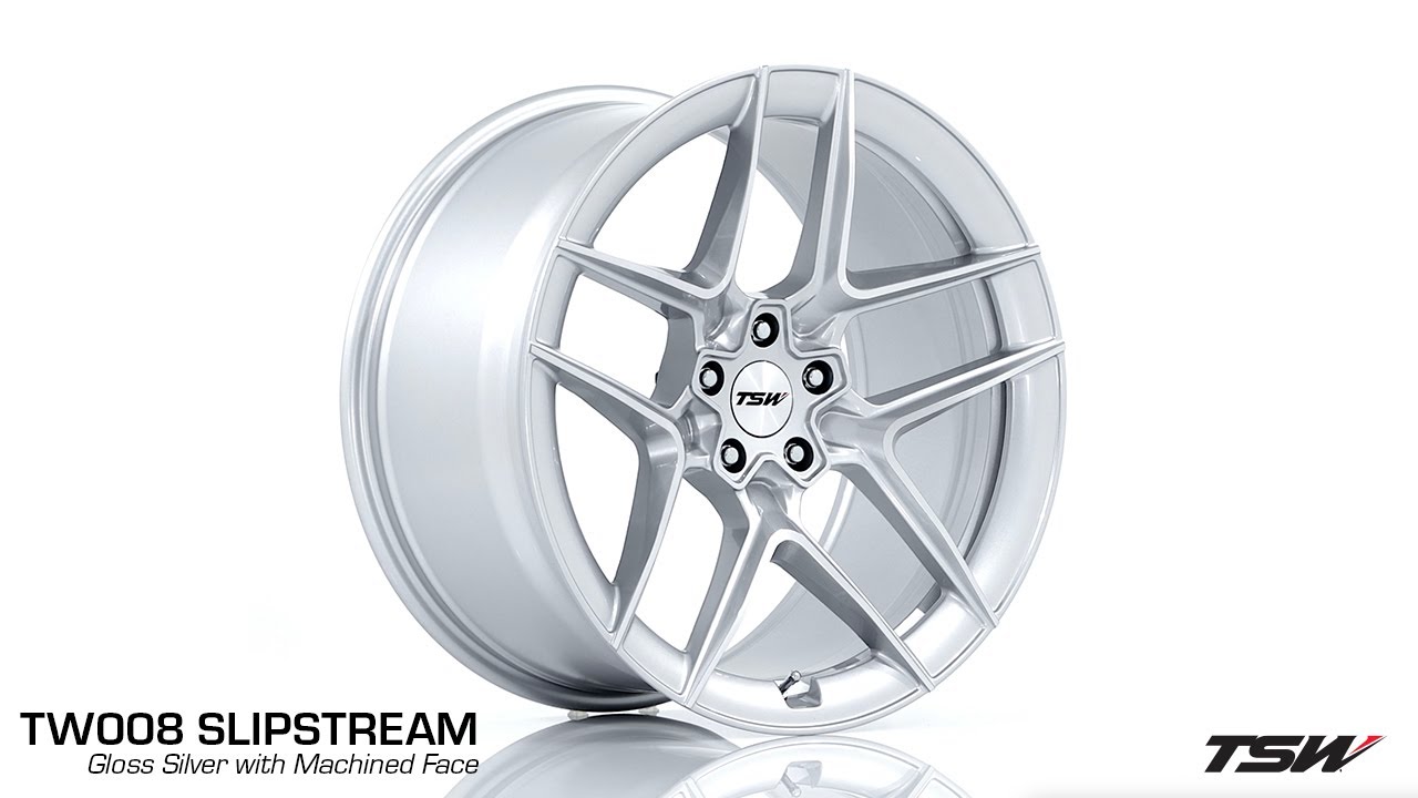 TSW TW008 SLIPSTREAM | 20X10.5 | GLOSS SILVER WITH MACHINED FACE - YouTube