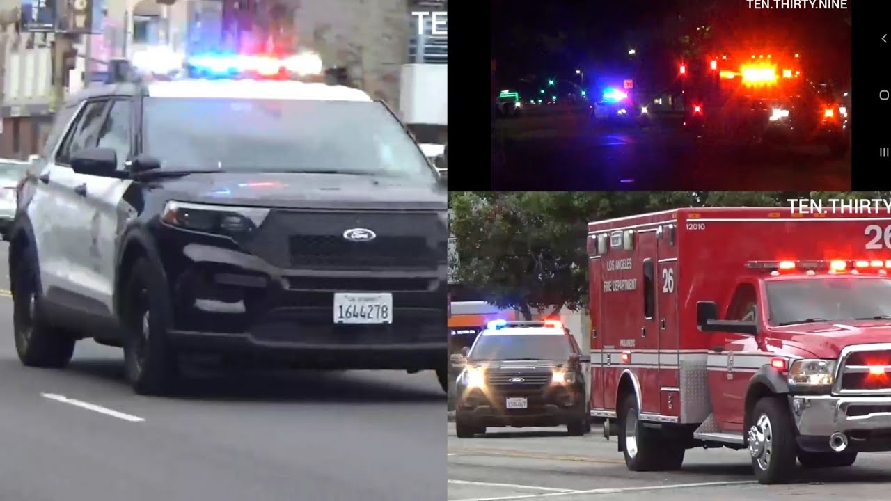LAPD UNITS RESPONDING CODE 3 W/ RA26 RA13 - YouTube