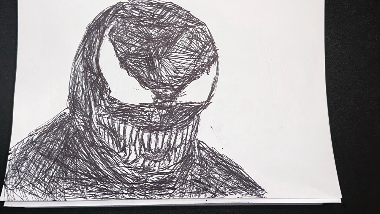 Venom Pen Drawing - YouTube