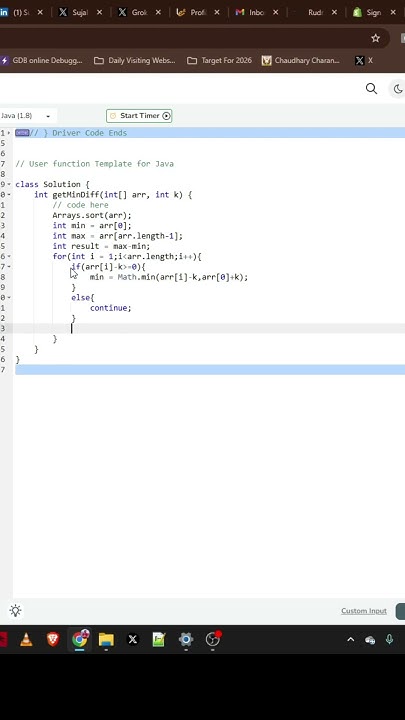 GfG 160 | Day - 9 | Minimize the Heights II | 160 Days Daily DSA | Hindi #dsa #shorts #short #yt ...