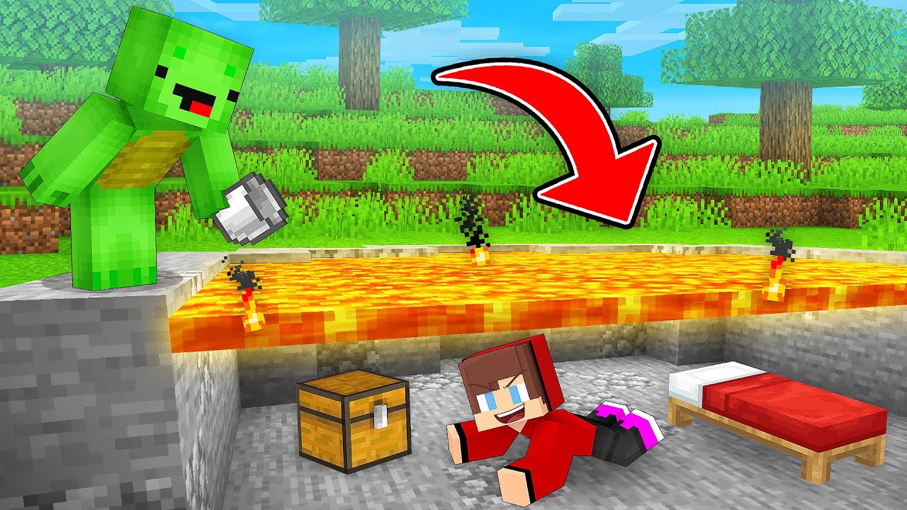 JJ Hide Under Lava To Prank Mikey in Minecraft (Maizen) - YouTube