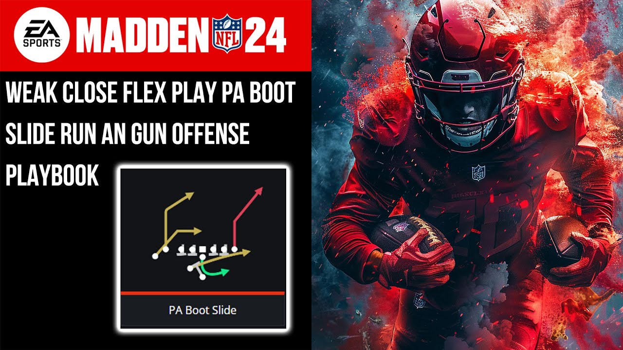 MADDEN 24 WEAK CLOSE FLEX PLAY PA BOOT SLIDE RUN AN GUN OFFENSE ...