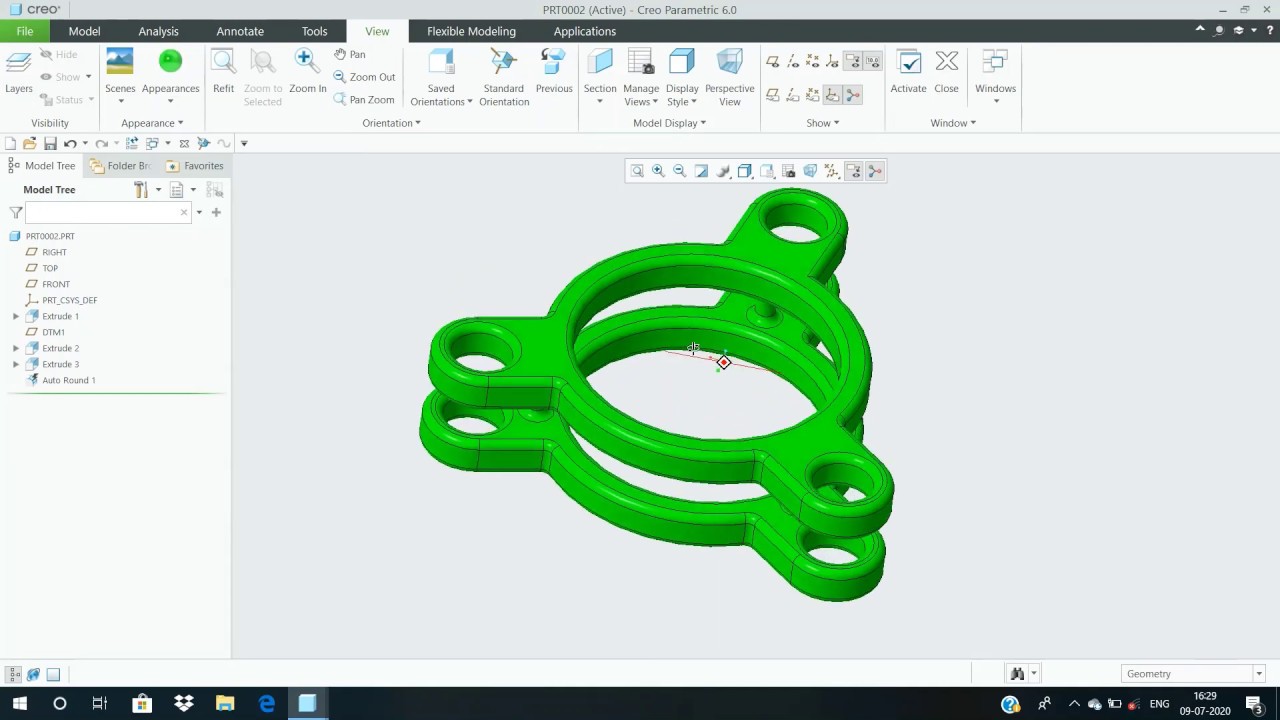 Creo basic modelling - YouTube