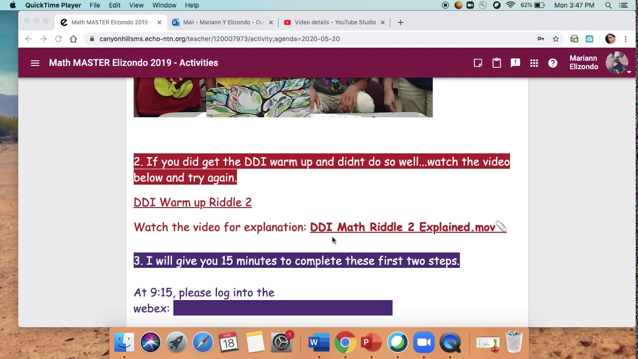 instructions for 5 20 2020 - YouTube