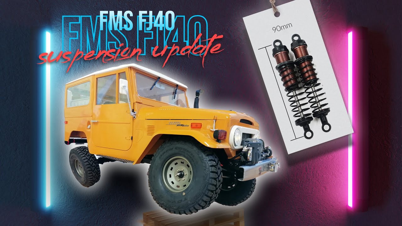 FMS FJ40 suspension upgrade | 90mm front shocks tuning #fms #toyota # ...