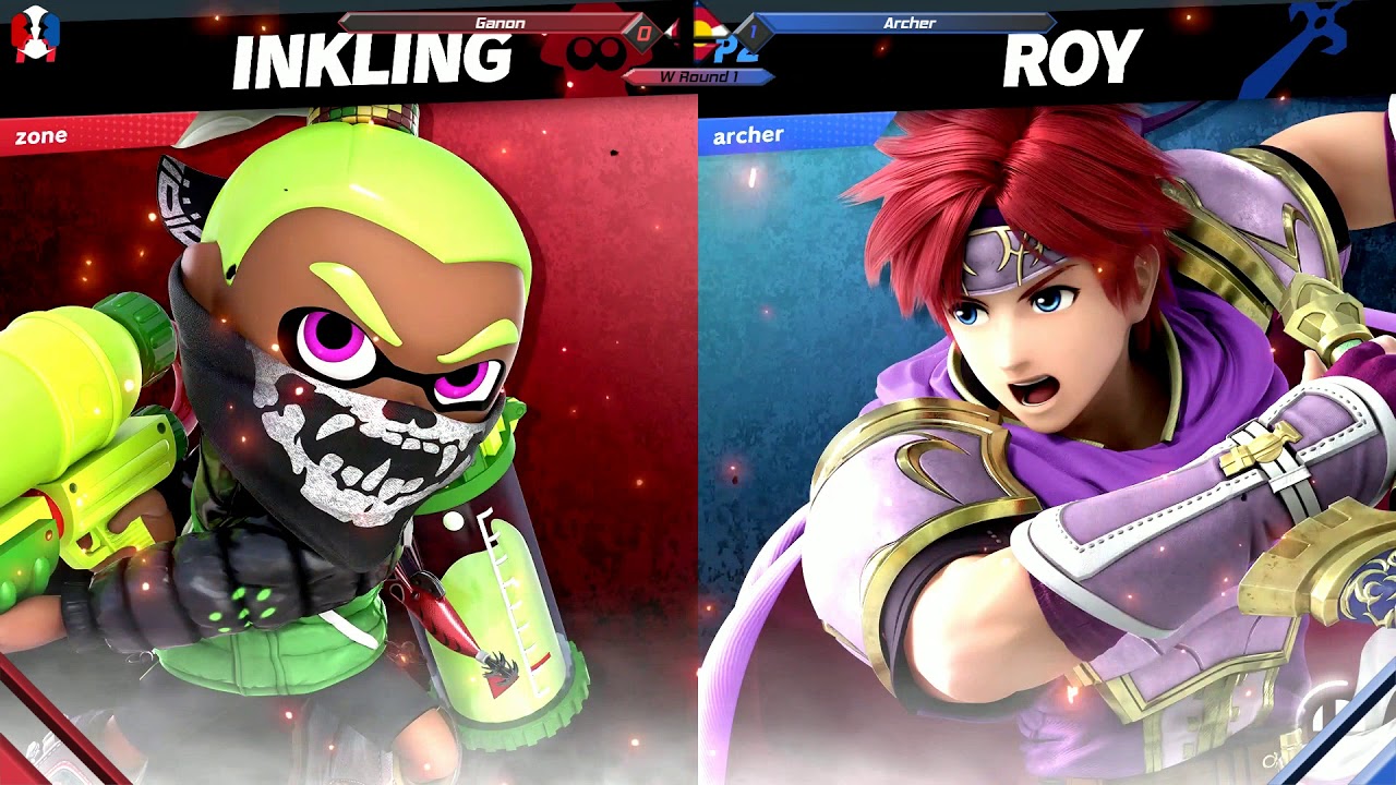 Ganon (Inkling) vs Archer (Roy, Yoshi) - WR1 - YouTube