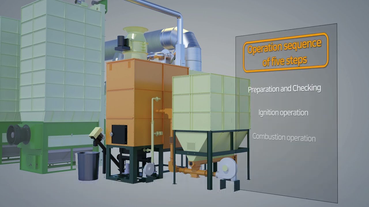 Husk furnas for grain dryer - YouTube