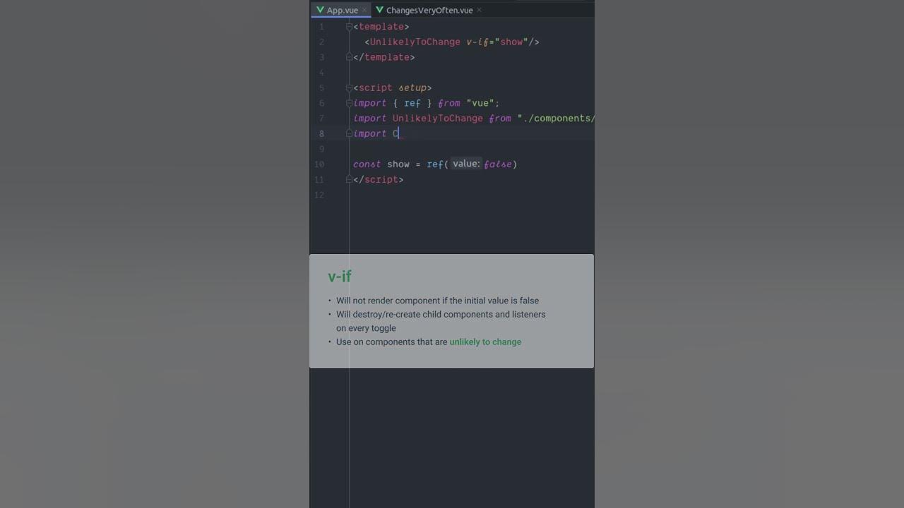 Vue js v-if or v-show? #shorts - YouTube
