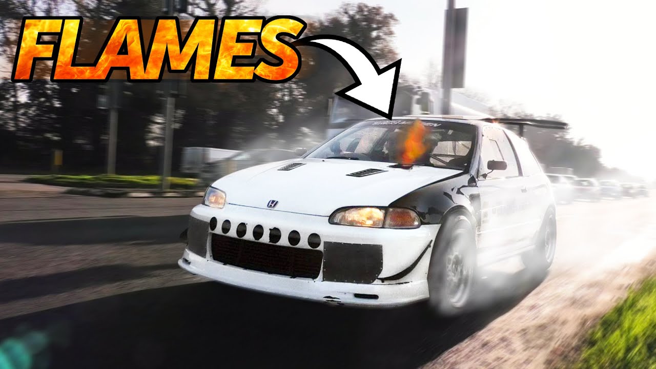 650 HP BOOSTED Honda Civic Shoots AK47 FLAMES at Drive-By Car Show ...