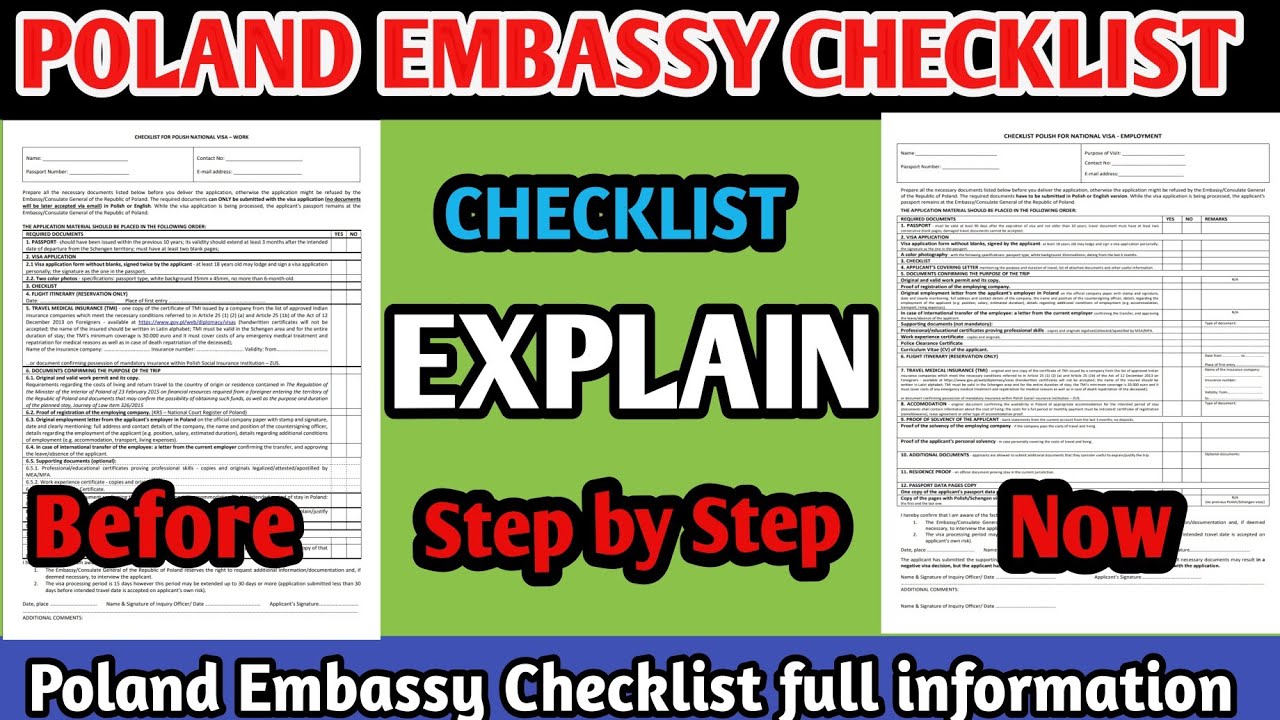Poland Embassy New Checklist information 🇵🇱 Explain step by step 📄📝 ...