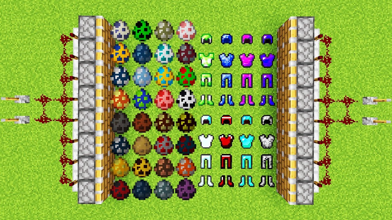 ALL SCP mobs eggs and all ARMOR in minecraft X100 - YouTube