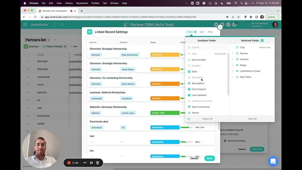 Linked Records in SmartSuite - YouTube