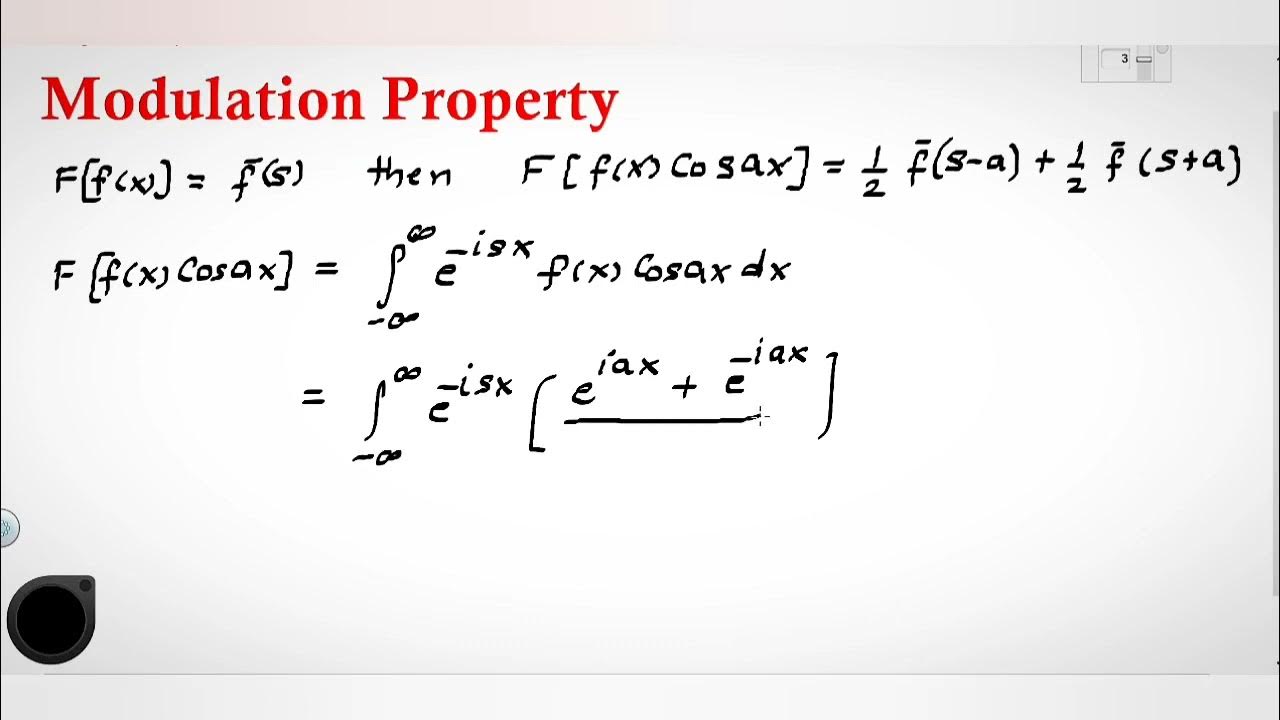 Modulation Property || Fourier transform || Special Functions - YouTube
