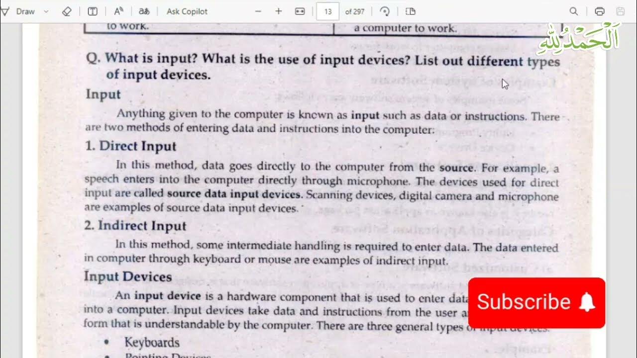 What is Input device | types of input device | What is direct and indirect input -ICS computer ...