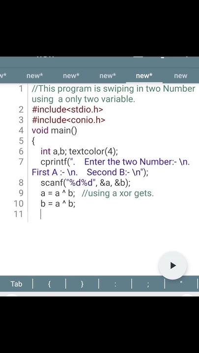 Swiping Code C C Language Coading Codinglover Coder Programming Youtube