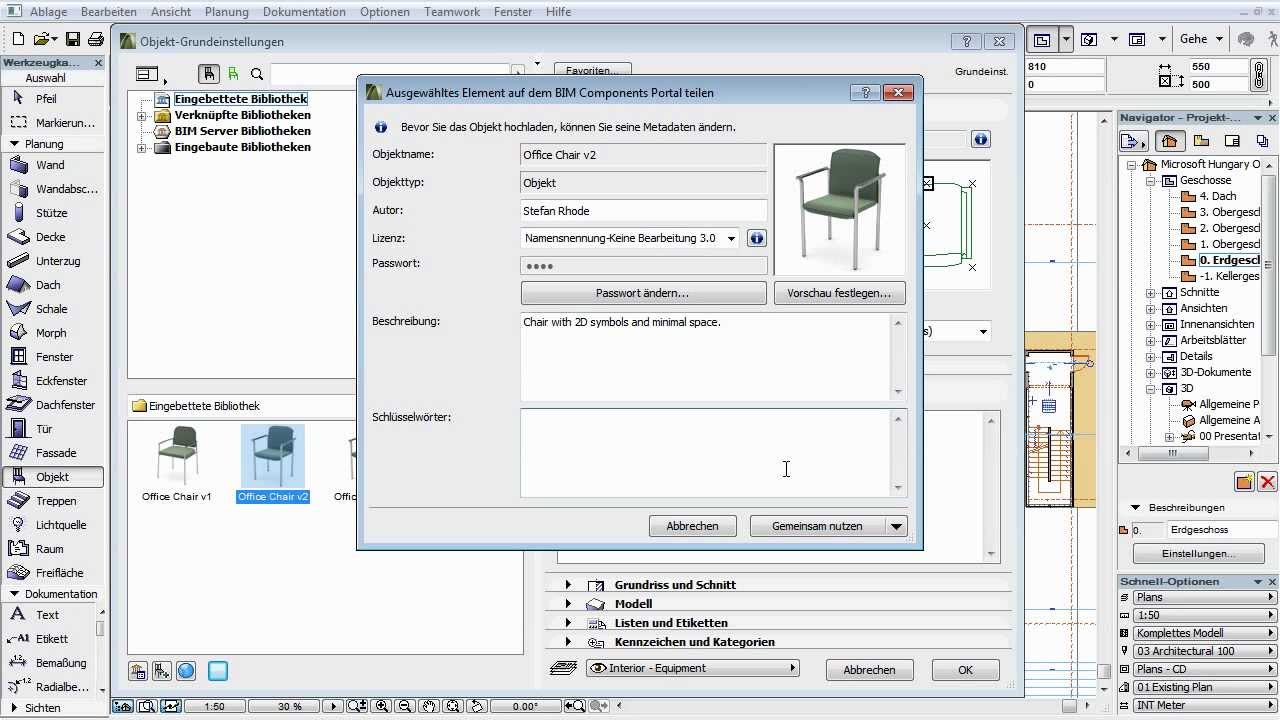 ArchiCAD 16 - BIMcomponents - 4 - Zusätzliche Optionen im Dialog Objekt-Einstellungen - YouTube