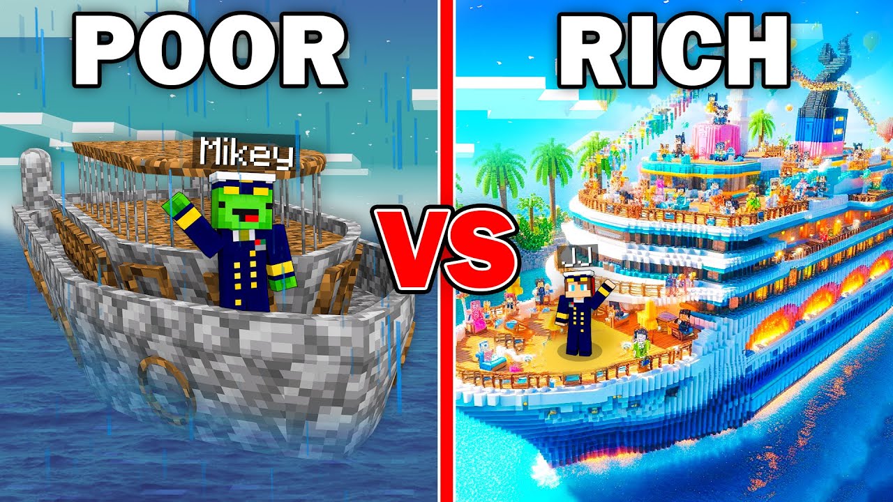 Mikey POOR CRUISE vs JJ RICH CRUISE Ship in Minecraft Maizen! - YouTube