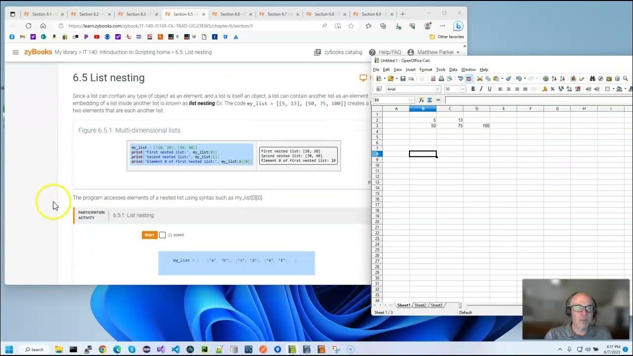 IT 140 zyBooks Ch 6 Lists - YouTube
