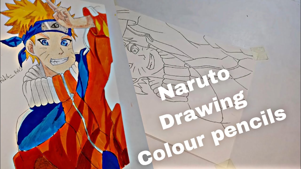 Naruto Drawing with colour pencils - YouTube