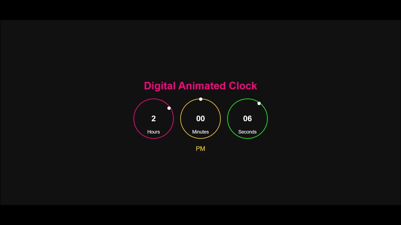 Digital Clock Animation with Rotating Dots | HTML, CSS, JavaScript Tutorial - YouTube