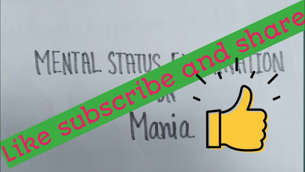 MSE on Mania/mental status examination # Mania - YouTube