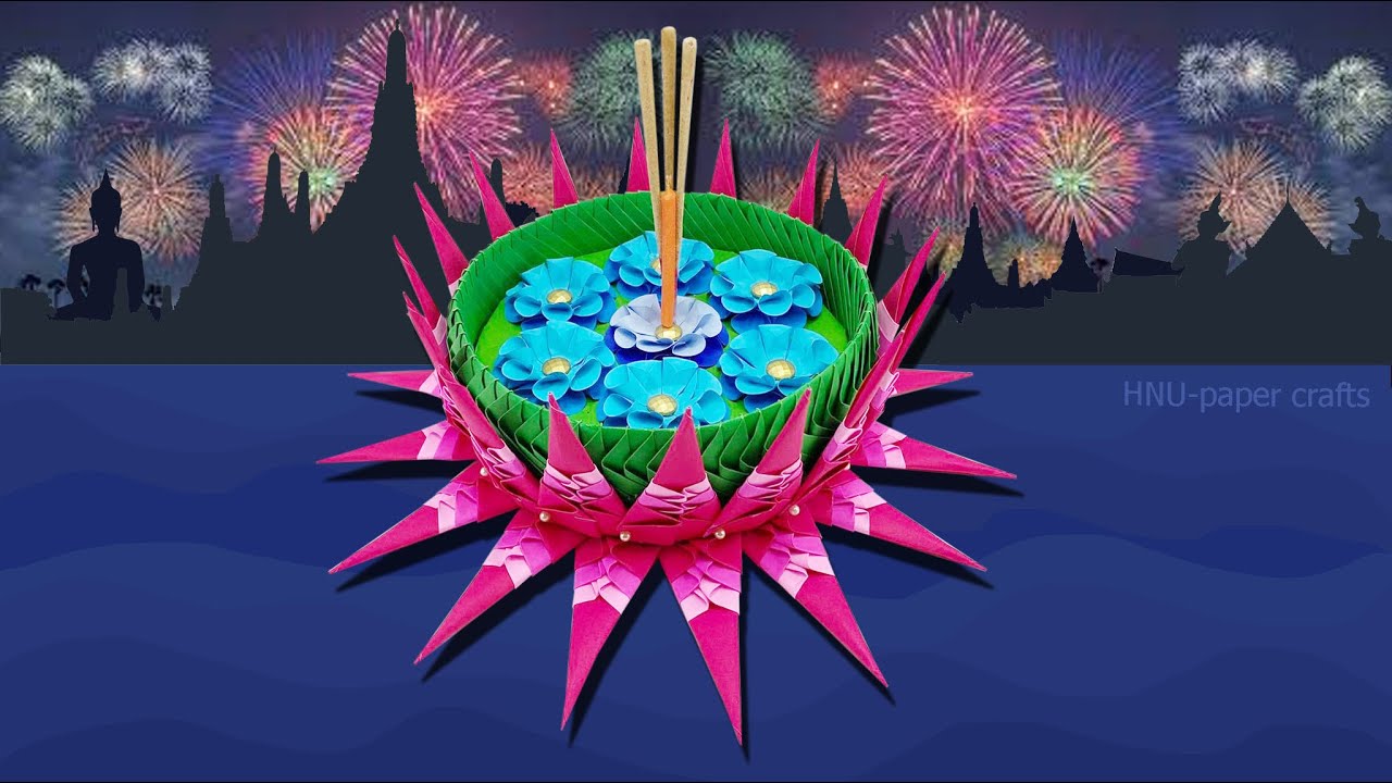 HNU231 กระทงกระดาษ17-Loy Krathong Day-Paper Crafts-DIY Paper-Easy Paper ...
