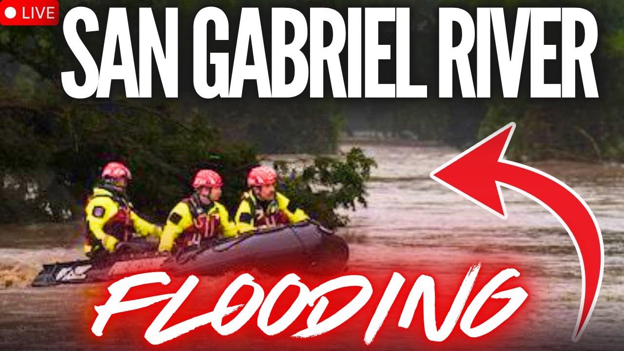 🔴 FLASH FLOOD EMERGENCY!! San Gabriel River. PEOPLE TRAPPED! Police ...
