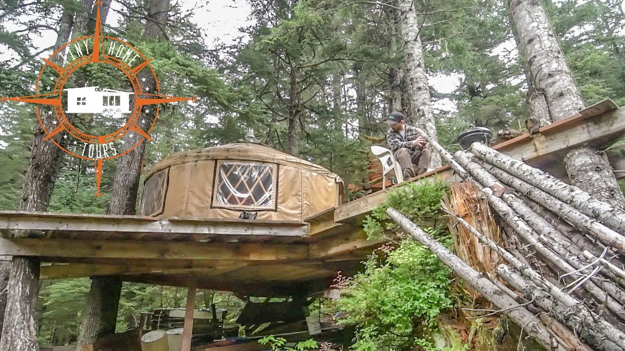 Off The Grid Tiny House Treehouse & Yurt Built In The Alaskan ...