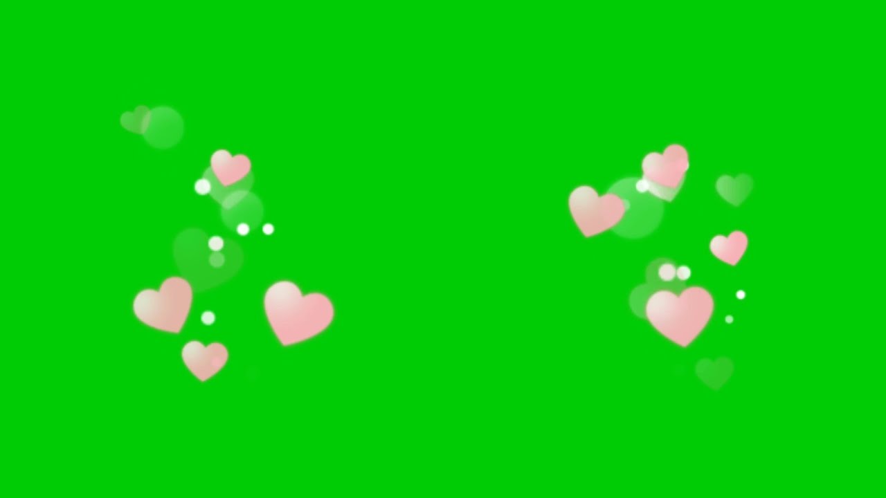 Animated 3D Pop up of pink hearts in green screen background | 4K - YouTube