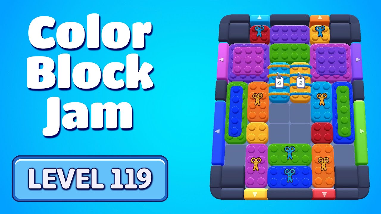 Color Block Jam Level 119 | Every Puzzle Solved! 🎯 - YouTube