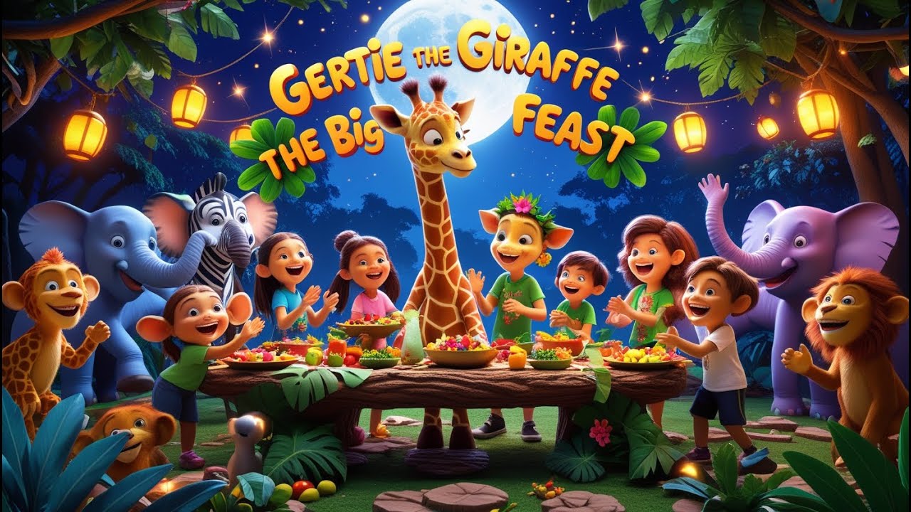 Gertie the Giraffe and the Big Jungle Feast | Kids Song | Nursery ...