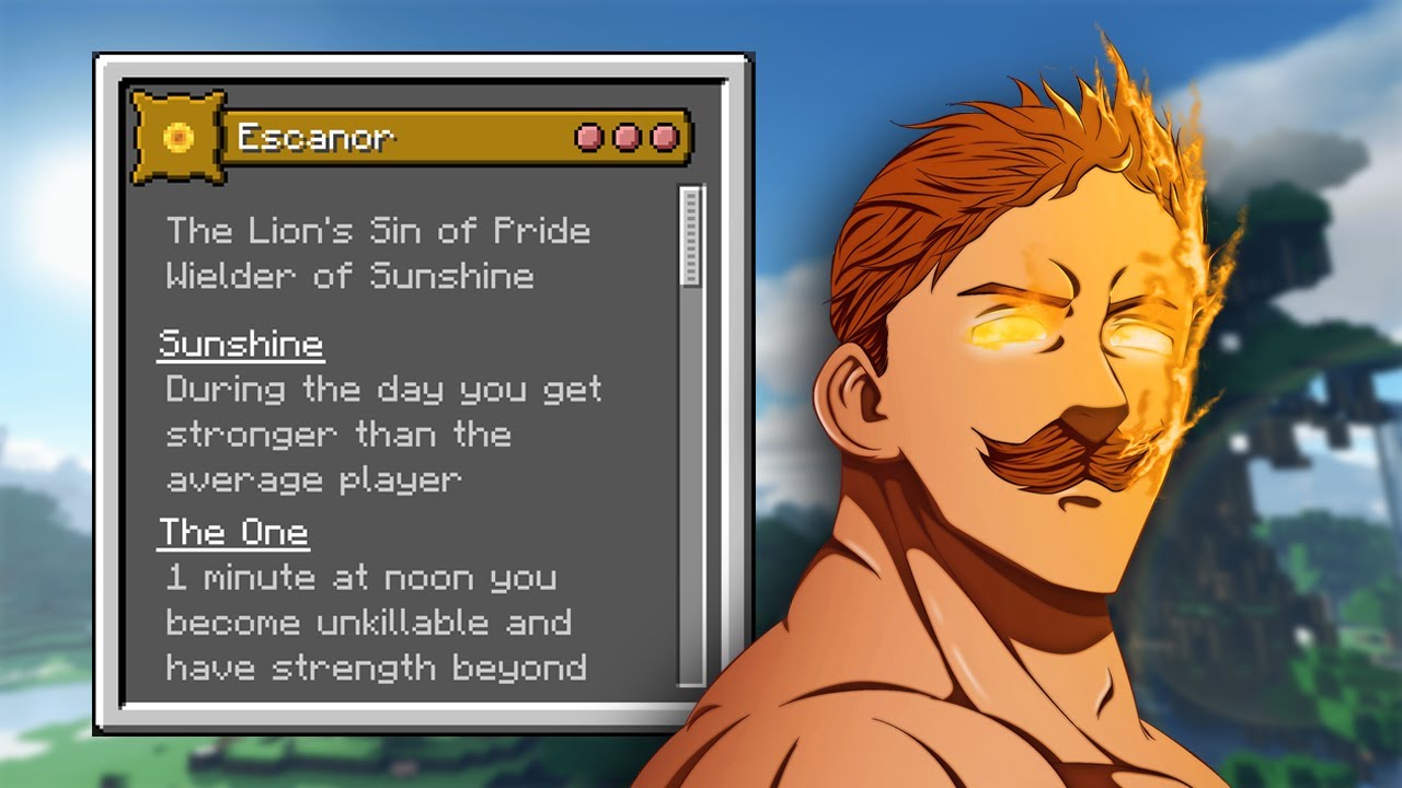 Minecraft Origins Mod: Escanor (Custom Origin) - YouTube