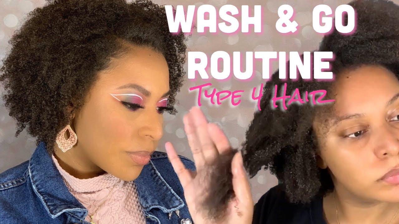 Wash and Go on Natural Type 4 Hair - YouTube