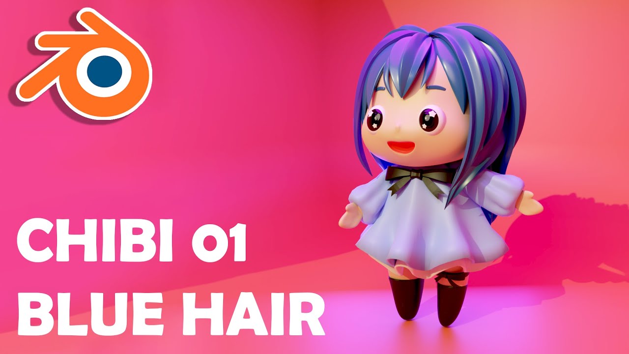 BLUE HAIRED CHIBI (No Voice Over) - BLENDER 3D MODELING 029 - YouTube