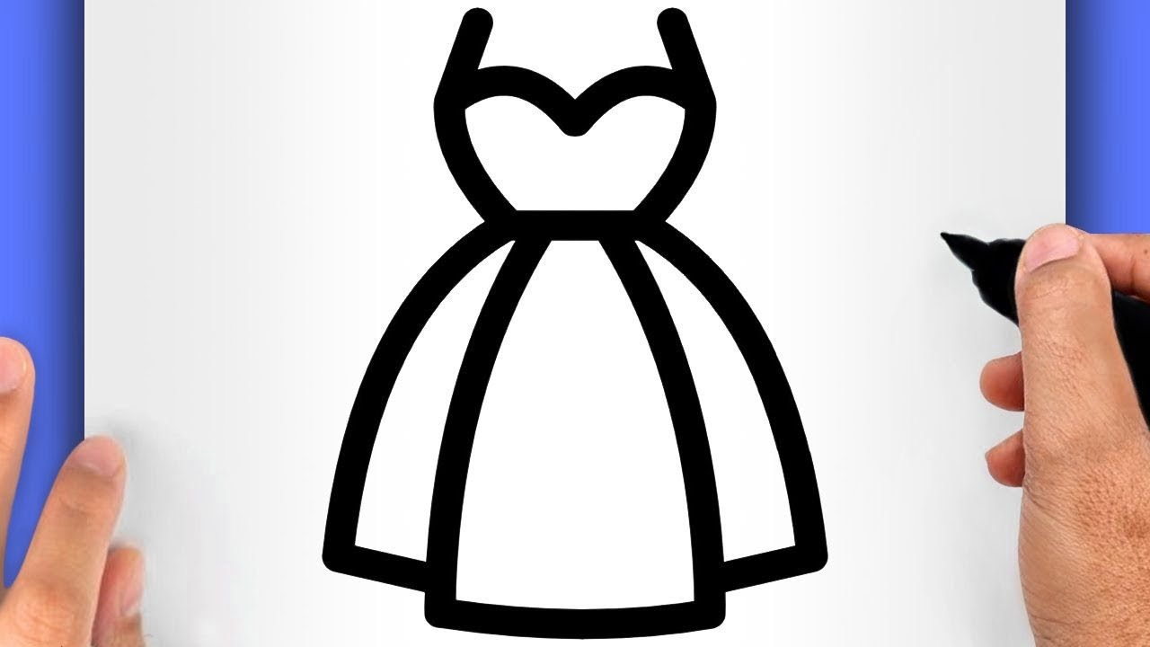CÓMO DIBUJAR UN VESTIDO (FÁCIL PASO A PASO) | DIBUJOS DE VESTIDOS - YouTube