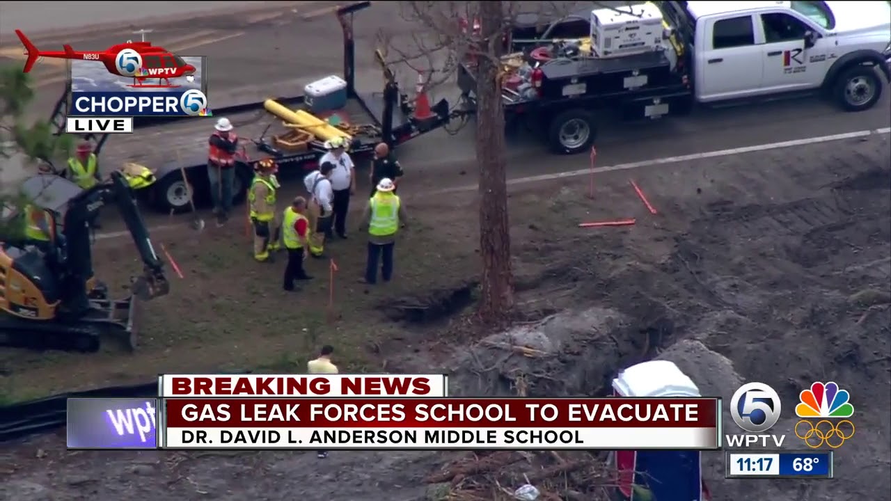 CHOPPER 5: Gas leak evacuates David L. Anderson Middle School in Martin ...