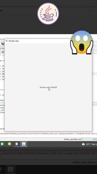 Get The Window Size In Java Java Javafx Programming Javaprogramming Shorts