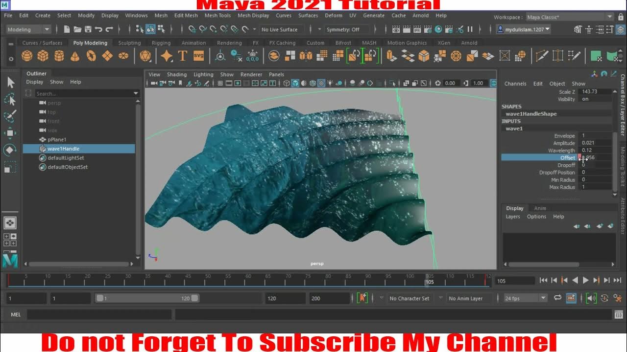 How to Create Ocean wave with Maya Wave Deformer in Maya 2022 tutorial - YouTube