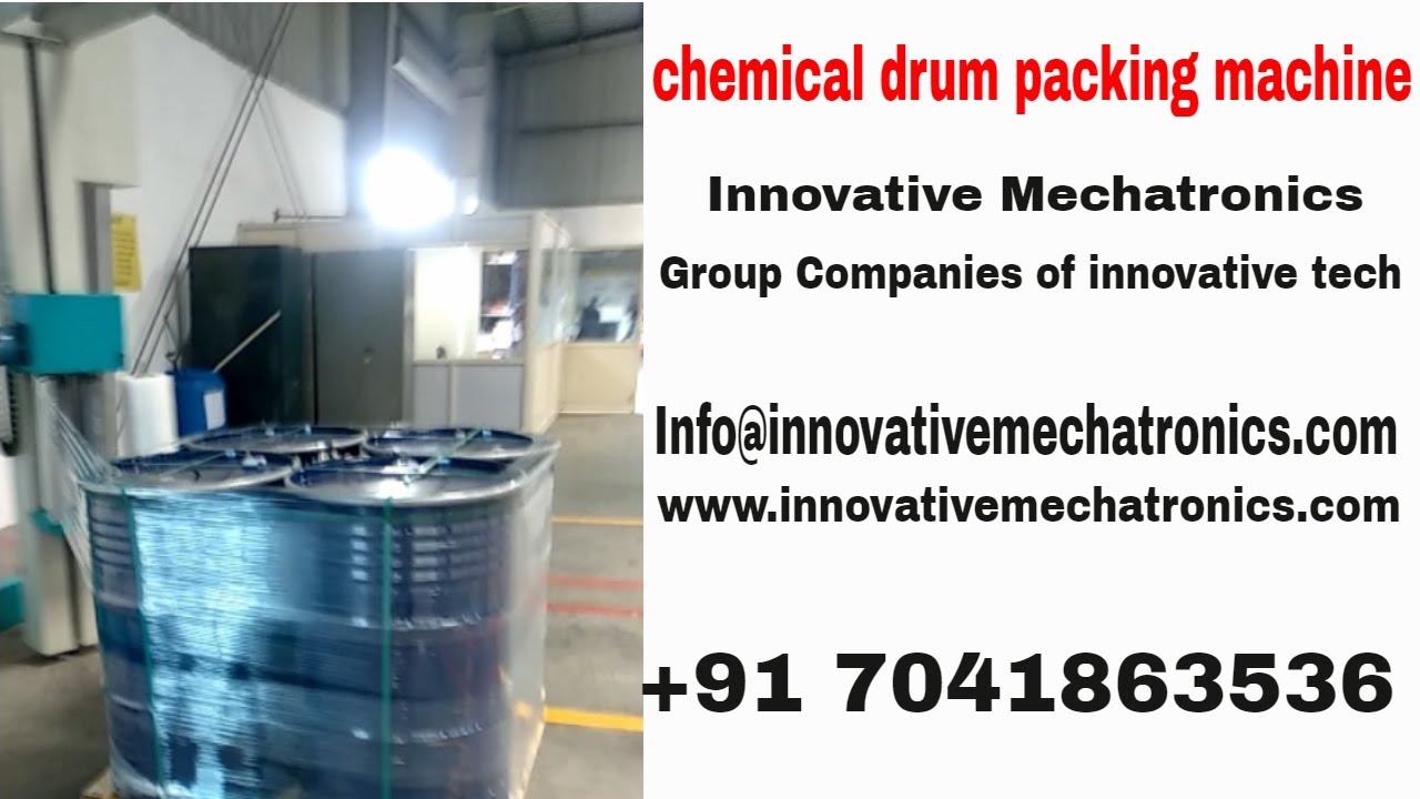 chemical drum packing machine | plastic chemical drum in pallet ...