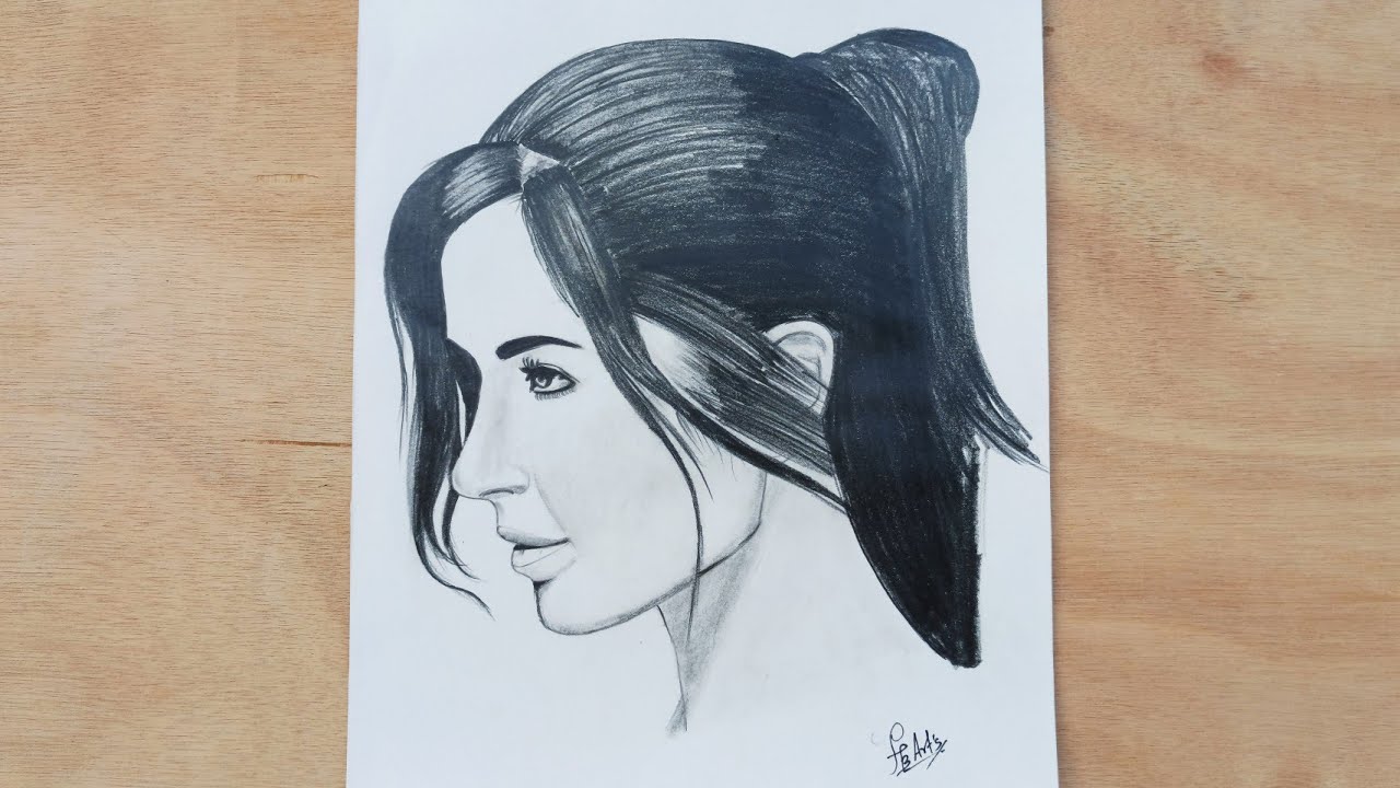 Drawing Katrina Kaif | Sketch Step by Step - YouTube