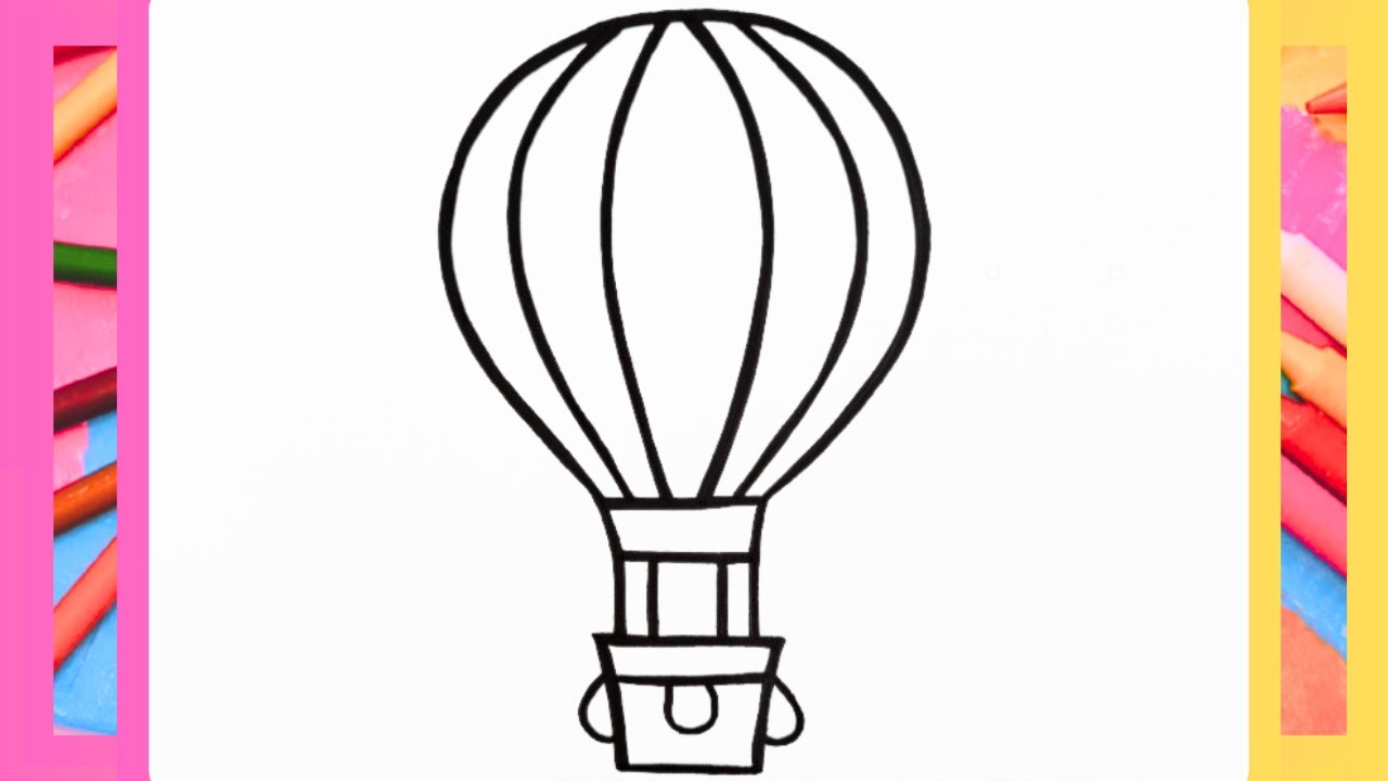 How To Draw A Hot Air Balloon Easy | Cómo Dibujar Un Globo Aerostático ...