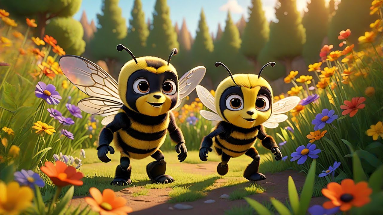 Five Bumble Bees Learn to Fly | Fun Learning Song for Kids | Nursery ...