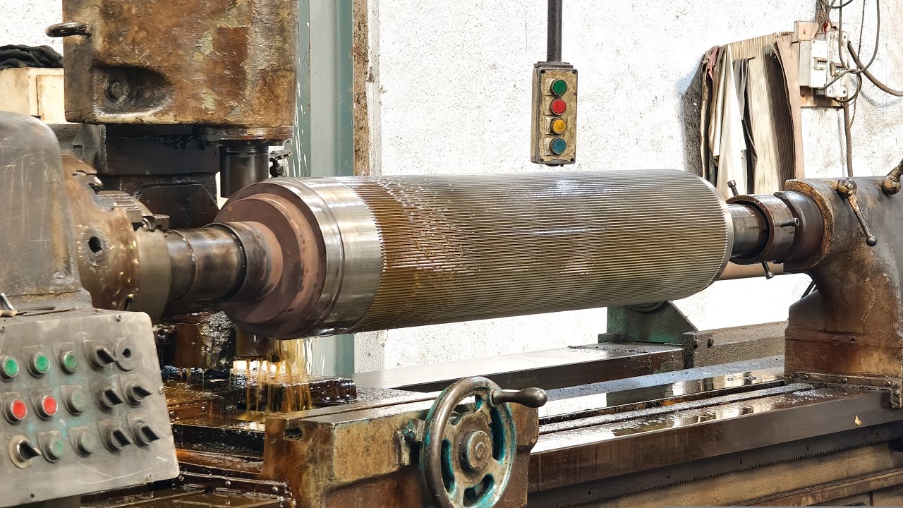 12" OD Corrugation Machine Roller's Flute Cutting Process... #refluting ...