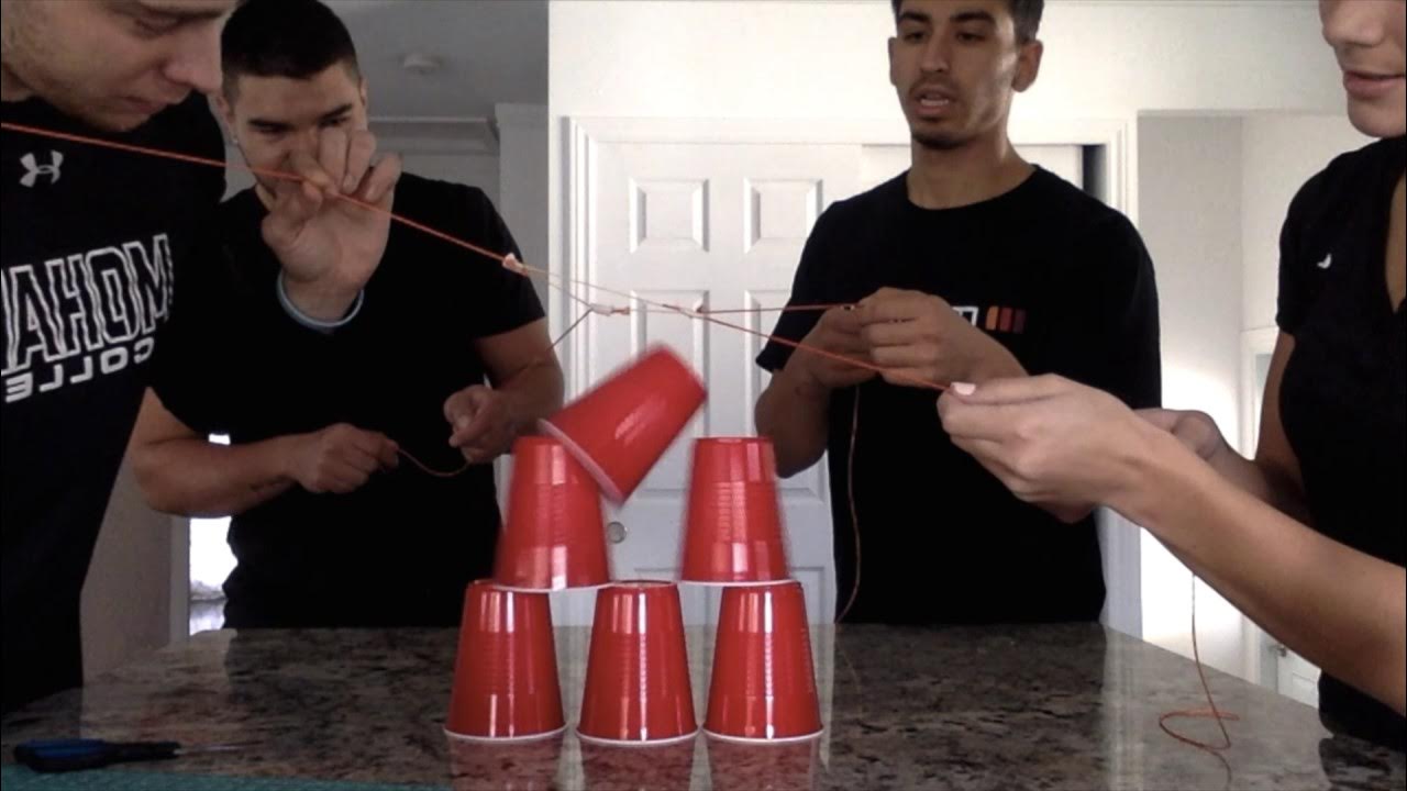 Cup Stacking- Team Building Exercise - YouTube