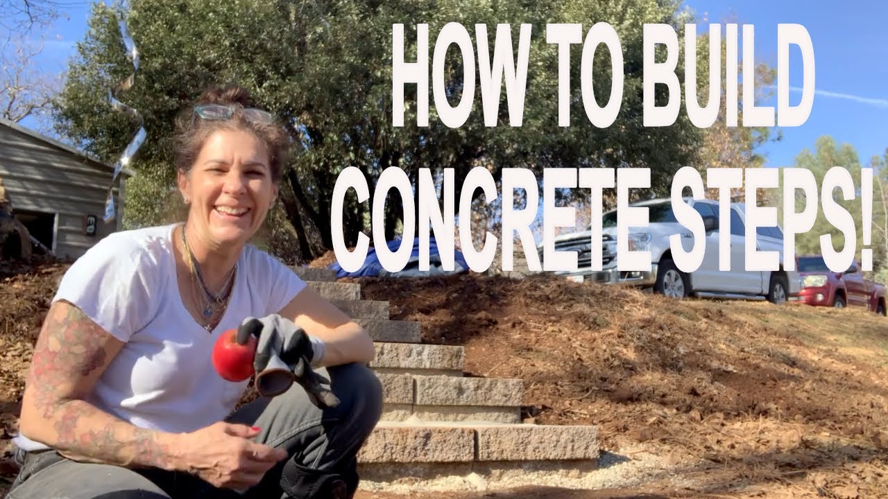 How to Build Concrete Block Steps, Stargaard Art VLOG 28 - YouTube