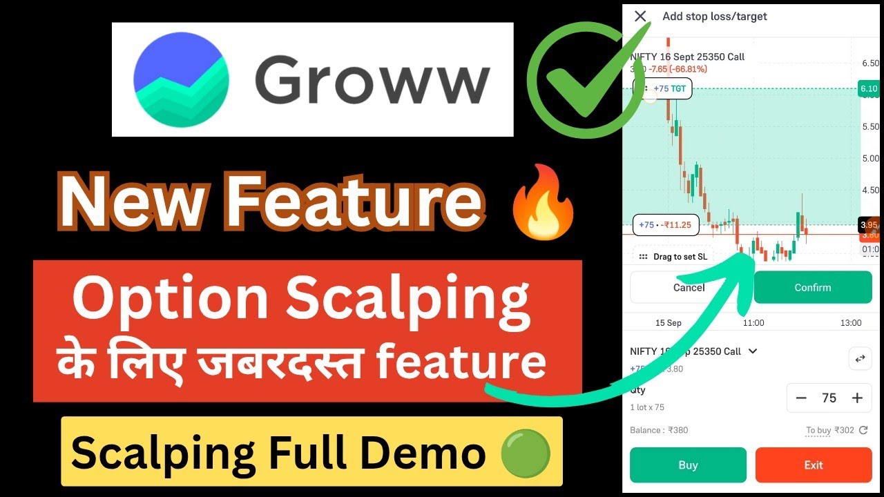 Groww App New feature for Option Scalping | Scalping trading kaise kare ...