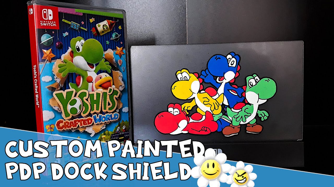 Yoshi's Crafted World - Custom Painted Nintendo Switch PDP Dock Shield ...